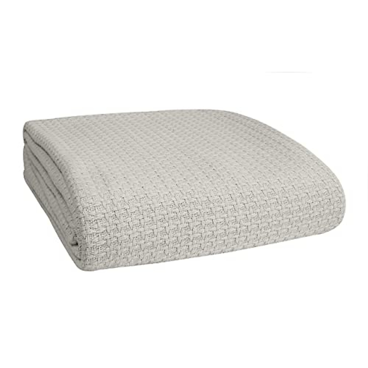 BELIZZI HOME 100% Cotton Bed Blanket, Breathable Bed Blanket Twin Size, Cotton Thermal Blankets Twin, Perfect for Layering Any Bed for All Season, Light Grey