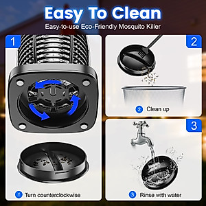 Zechuan Solar Bug Zapper Outdoor Waterproof, High Powered Pest Control Electric Mosquito Zapper Killer Indoor, Rechargeable Insect Trap Fly Zapper for Home, Patio, Backyard, Camping