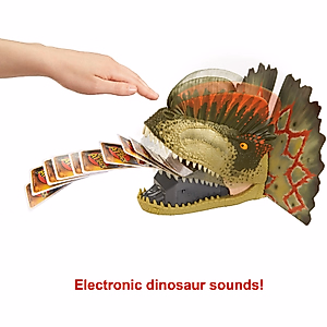 Mattel Games ​UNO Attack Jurassic World Domination Card Game for Kids & Family Night with Dinosaur Card Launcher, Lights & Sounds