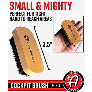 Adam's Polishes Cockpit Detailing Brush (Mini) - Car Cleaning Brush | Scrub Brush for Interior Leather Cleaner Carpet Upholstery Bathroom Fabric Shoe