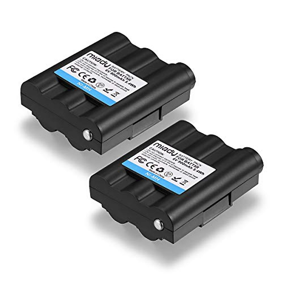 Miady BATT5R AVP7 Rechargeable Batteries 6V 900mAh for GXT Walkie Talkie GXT1000 GXT1050 GXT850 GXT860 GXT900 GXT950 and More