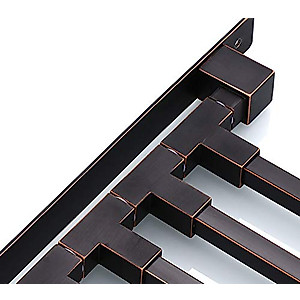 ELLO&ALLO Oil Rubbed Bronze Towel Bars for Bathroom Wall Mounted Swivel Towel Rack Holder with Hooks 4-Arm