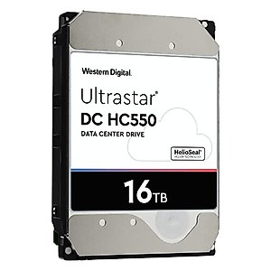 WD 16TB HDD Ultrastar DC HC550 SATA 7200RPM 3.5-Inch Enterprise Hard Drive - WUH721816ALE6L4 (Renewed)