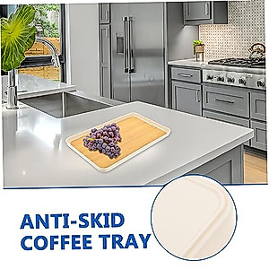 Abaodam 2pcs Dessert Plate Serving Tray Dessert Tray Desktop Accessories Skin Care Accessories Wooden Breakfast Tray Japanese Sushi Tray Multi-Function Fruit Plate Convenient Coffee Tray