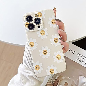 White Sunflower Cute Flower Phone Case for Apple iPhone 14 Pro 6.1" Smooth Silicone Soft Cover for iPhone 14Pro - 6.1 inch