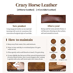 S-ZONE Women Vintage Genuine Leather Tote Bag Shoulder Purse Handbag Two Tone with a Luggage Sleeve