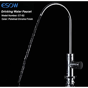 ESOW Kitchen Water Filter Faucet, 100% Lead-Free Drinking Water Faucet Fits Most Reverse Osmosis Units or Water Filtration System in Non-Air Gap, Stainless Steel 304 Body Polished Chrome Finish