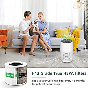 3 Pack Core Mini Replacement Filter Compatible With LEVOIT Core Mini Air Purifier, Core Mini-P 3-IN-1 H13 True Hepa Air Filter, Core Mini-RF Filter With 10 Pack Aroma Pads, White