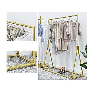 NEOCHY Clothing Display Racks, Iron Heavy-Duty Hangers, Open Child Clothing Store Display Racks/Golden/100X40X150Cm