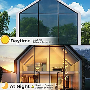 Viseeko Window Tinting Film for Home: Heat Blocking Window Film Sun Blocking Window Film UV Reflecting Window Privacy Film One Way Window Film See Out Not in Daytime Privacy Window Film Static Cling
