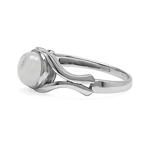 Silvershake June Birthstone Natural Moonstone 925 Sterling Silver Solitaire Ring Size 11