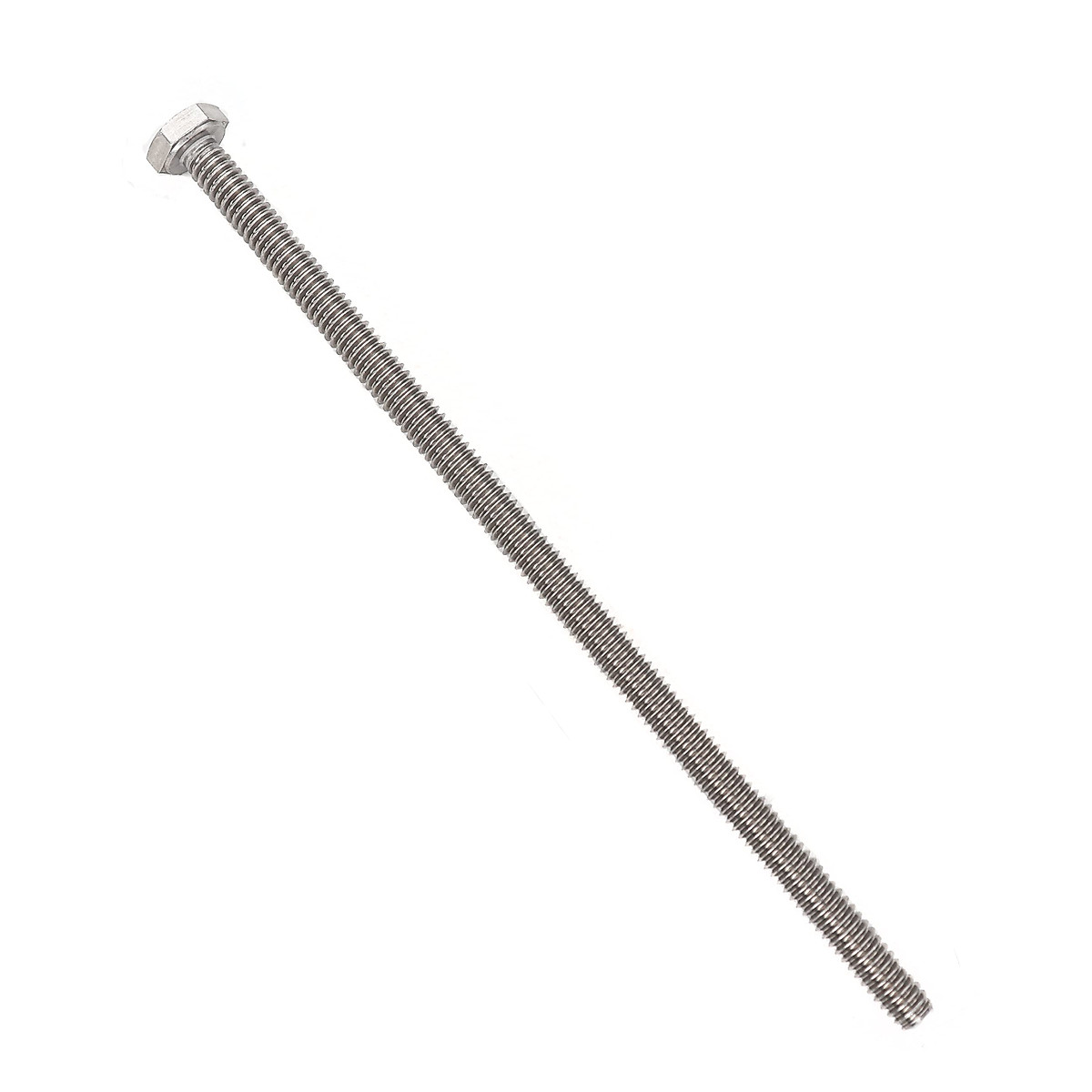 cSeao 10pcs 1/4-20 x 6 Hex Head Bolts Screws, Full Thread, Plain Finish, F593C 18-8 304 Stainless Steel