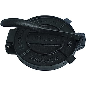 IMUSA USA Cast Iron Tortilla Press 8-Inch, Black
