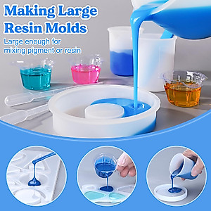 LET'S RESIN Silicone Measuring Cups,Resin Supplies with 600ml/20oz&100ml Thickening&Polishing Resin Mixing Cups,Easy to Clean,Silicone Stir Sticks,Silicone Cups for Epoxy Resin Mixing