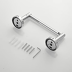 WEIKO Chrome Toilet Paper Holder Towel Ring,Bathroom Hardware Set,Hand Towel Holder Wall Mount Tissue Roll Holder with Double Post Bath Accessories SUS304 Stainless Steel 2pc