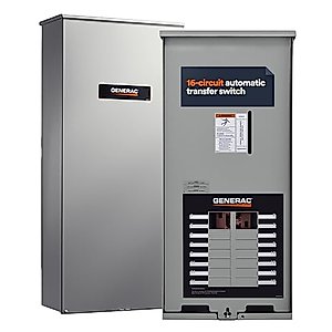 Generac RXG16EZA3 16-Circuit 100 Amp ATS - NEMA 3 CUL: Reliable Transfer Switch with Integrated Load Center for Essential Circuit Backup