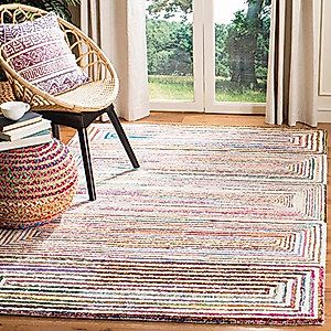 SAFAVIEH Nantucket Collection Accent Rug - 3' x 5', Ivory, Handmade Boho Abstract Cotton & Wool, Ideal for High Traffic Areas in Entryway, Living Room, Bedroom (NAN604A)