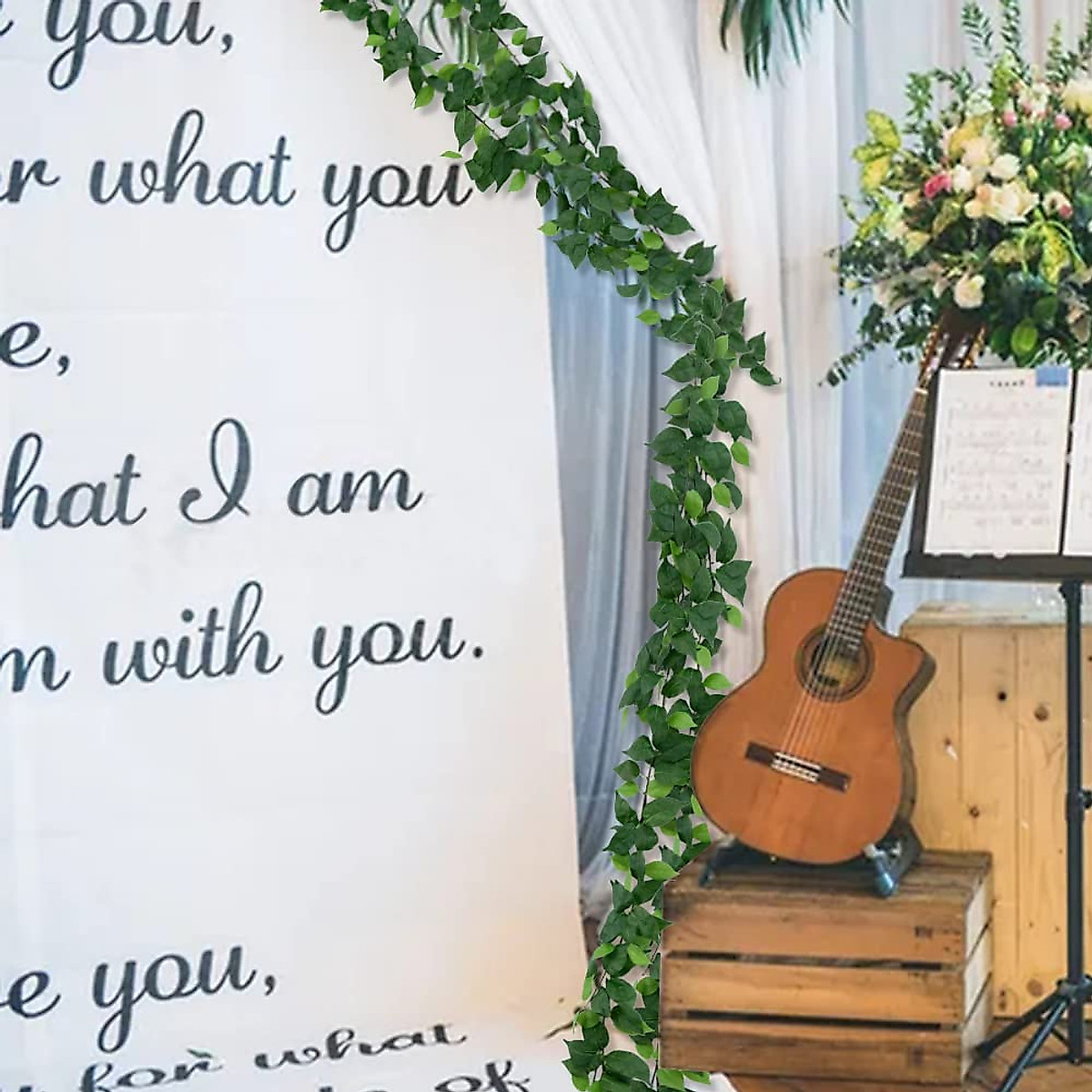 Apeair 3Pcs Artificial Greenery Ivy Vines Kit, 6FT Odorless Silk Ivy Garland, Green Leaves Fake Hanging Plants, for Boho Decor, Home, Classroom, Wall, Party and Wedding Decoration