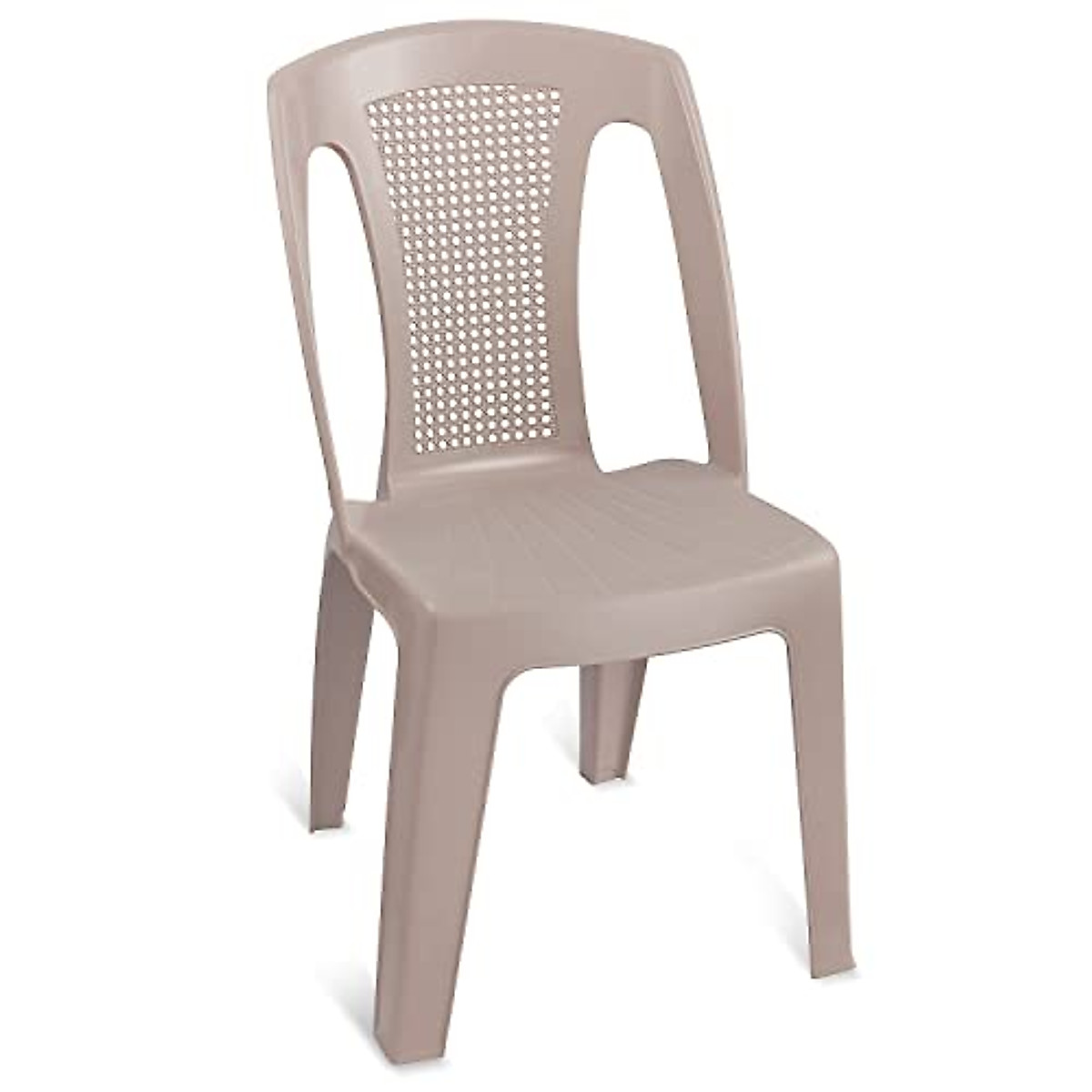 Zilpoo Set of 4 - Plastic Stackable Chairs, Outdoor Patio Armless Stacking Chairs for Outside Lawn Parties and Picnics