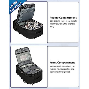 Hynes Eagle Rolling Backpack 42L Backpack with Wheels Airline Approved Carry on Luggage Laptop Travel Backpack for Women Men Black-2023