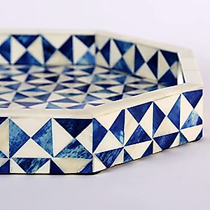 HANDICRAFTS HOME 12x12 Octagon Multi Decorative Tray Breakfast Coffee Table Top Vintage Handmade Serving Tray