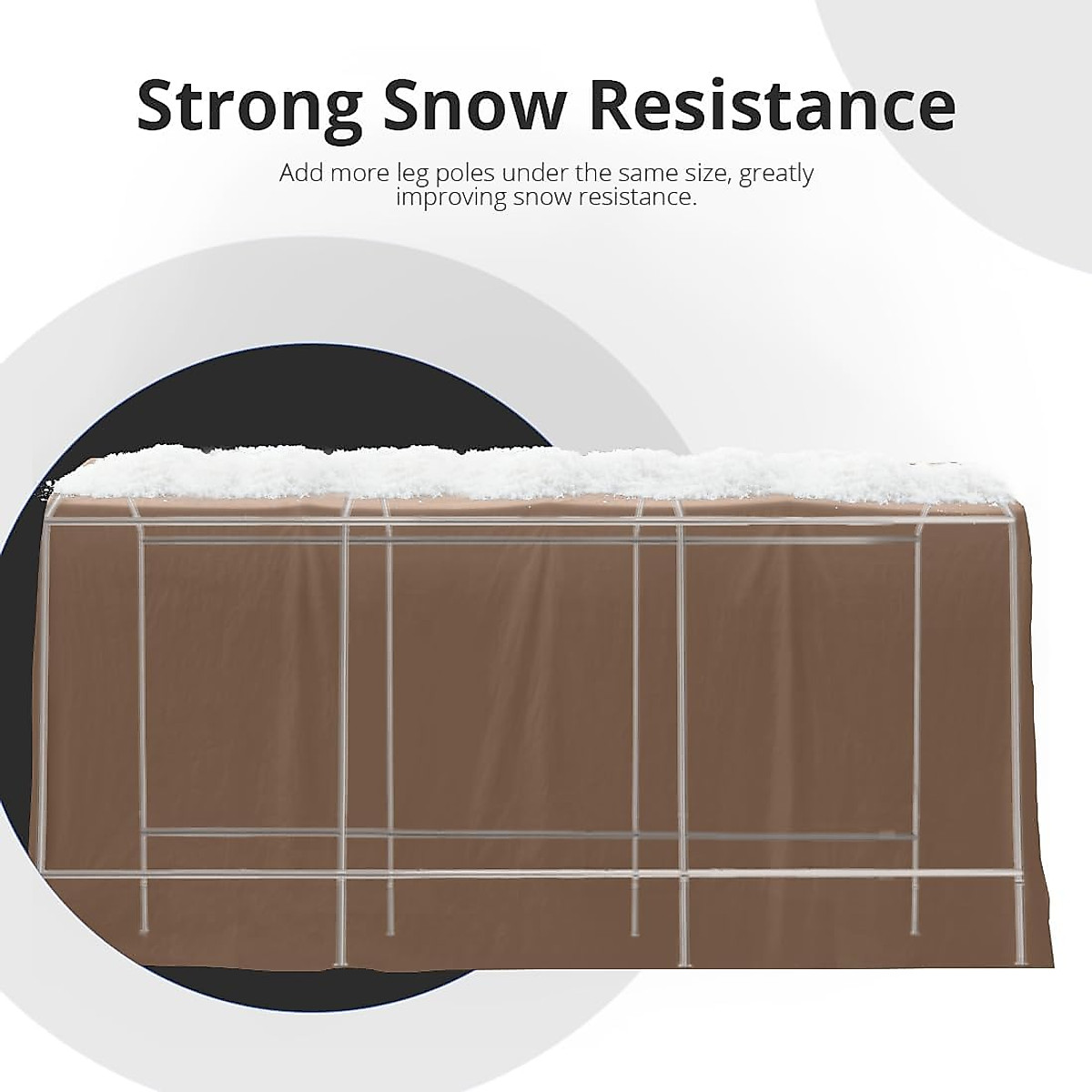 KING BIRD 10' x 15' Heavy Duty Anti-Snow Carport Car Canopy Outdoor Instant Garage with Reinforced Ground Bars