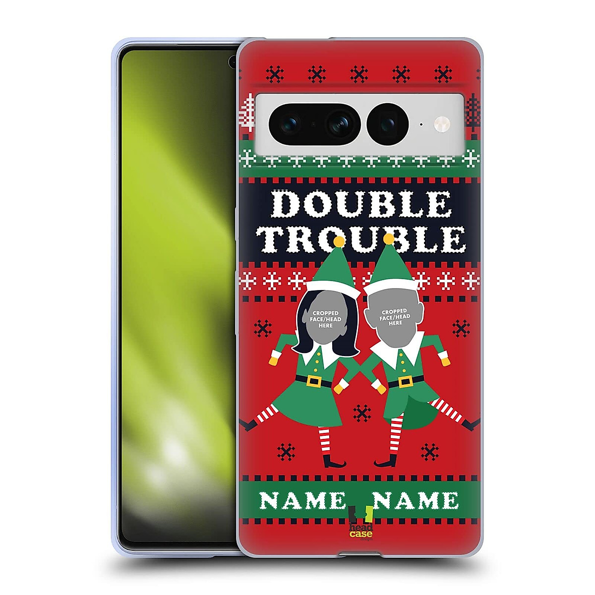 Custom Customized Personalized Ugly Sweater Jumper Christmas Faces Cases Soft Gel Case Compatible with Google Pixel 7 Pro