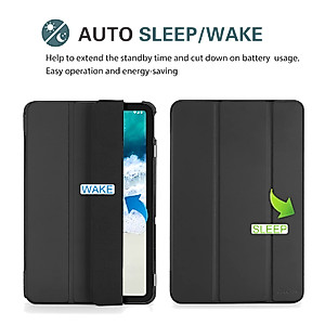 ProCase for Nokia T10 Tablet Case 8.0 Inch 2022, Trifold Slim Stand Cover Hard Shell Folio Lightweight Case Smart Cover for 8.0” Nokia Tablet T10 2022 Release -Black