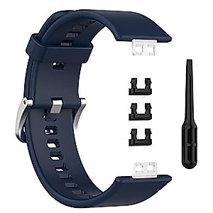 MOTONG for Huawei Watch Fit Replacement Band - Silicone Replacement Wrist Band Strap for Huawei Watch Fit with Tools (Blue)