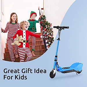 MAXTRA Folding Electric Scooter, Adjustable Handlebar Height for Kids Ages 6-12, up to 10mph ＆ 60 Long Battery Life