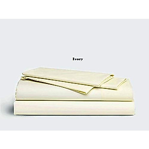 White House Linen Luxury Hotel Sheet 600 Thread Count 100% Egyptian Cotton Sheet Set Rv Short Queen (60" X 75") Ivory Solid Fit Mattress Upto 18-21 Inch Deep Soft and luxuorious
