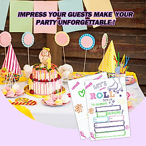Roller Skating Children Birthday Party Invitations, Roller Skate Invites for Girls Boys Kids Teen, Kid's Party Favors Decoration and Celebration Supplies, 20 Invitations with Envelopes - JY625