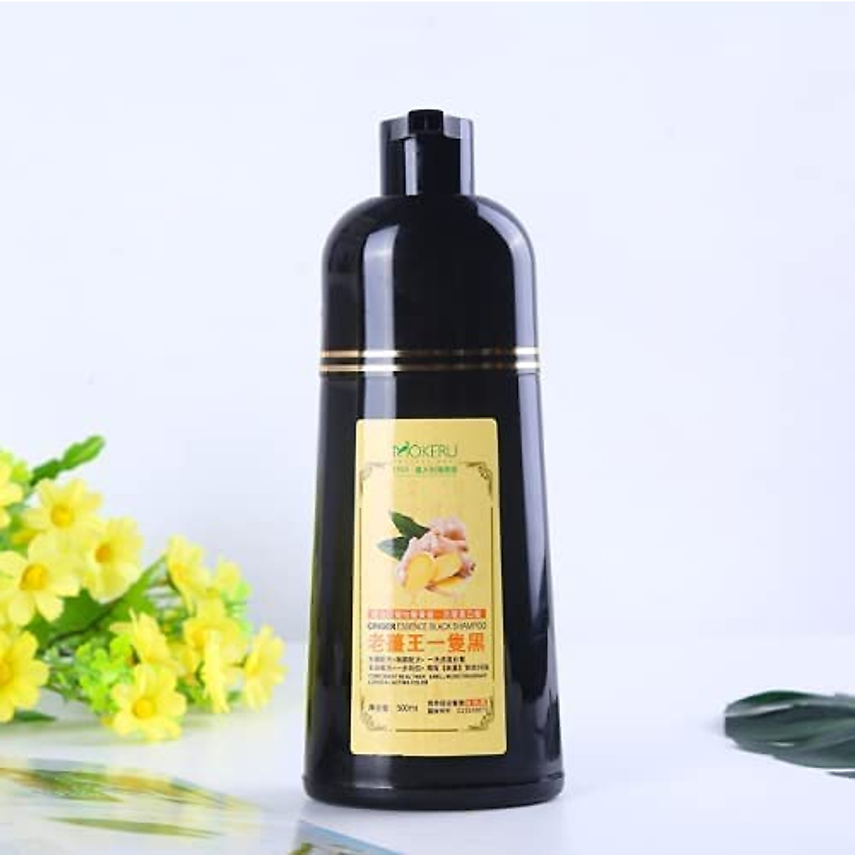 MADAME FIN MOKERU Ginger Black Hair Shampoo Magic 5 minutes natural black hair dye Component Healthier Smell More Fragrant Longer-Lasting Color