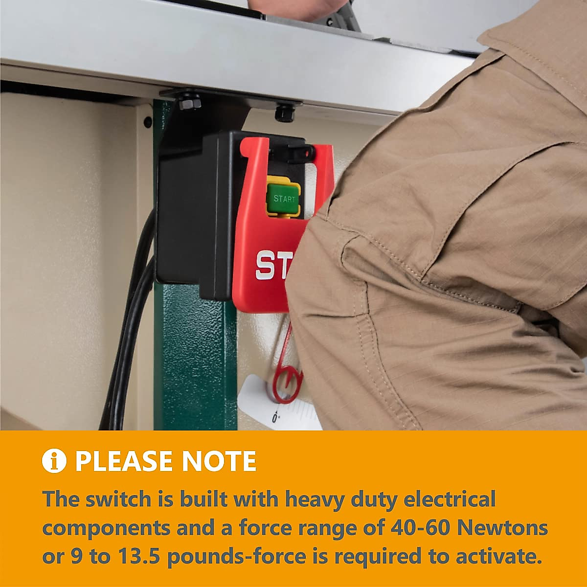 POWERTEC 120V/230V Dual Voltage Paddle Switch, 3 HP at 230 Volts, UL Certified. Large Knee Paddle for Power Tools Fast Power Off. Fits Table Saw, Router Table, Drill Press, Bench Saw, Band Saw (71007)