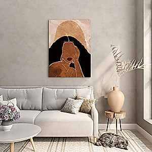 Black Woman Wall Art Canvas Poster Decorative with Frame (11.5×15 inch), African American Wall Art, Black Girl Art Wall Decor Home Wall Decor For Living Room Bathroom Hallway Modern Wall Decor, HRFN01