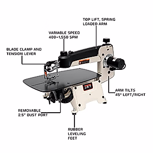 JET 18-Inch Scroll Saw, 1Ph 120V (JWSS-18B)