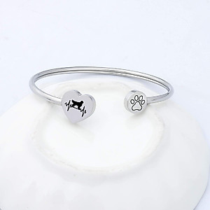 FUSTMW Dog Owner Bracelet Dachshund Boxer Golden Retriever Dog Lover Gifts Pitbull Boston Terrier Paw Print Bangle Jewelry (Golden Retriever Bracelet)