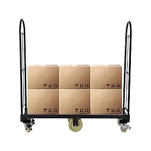 awolsrgiop Platform Hand Truck, Heavy Duty Steel Dolly U-Boat Cart with Wheels 2000lbs Weight Capacity Push Cart 16"X65" Uboat Cart Wider Platform for Warehouses, Storage Rooms
