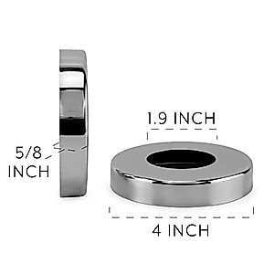 Cornucopia Pool Ladder Escutcheon Plates (4-Pack, Stainless Steel); for Swimming Pool or Spa Handrail
