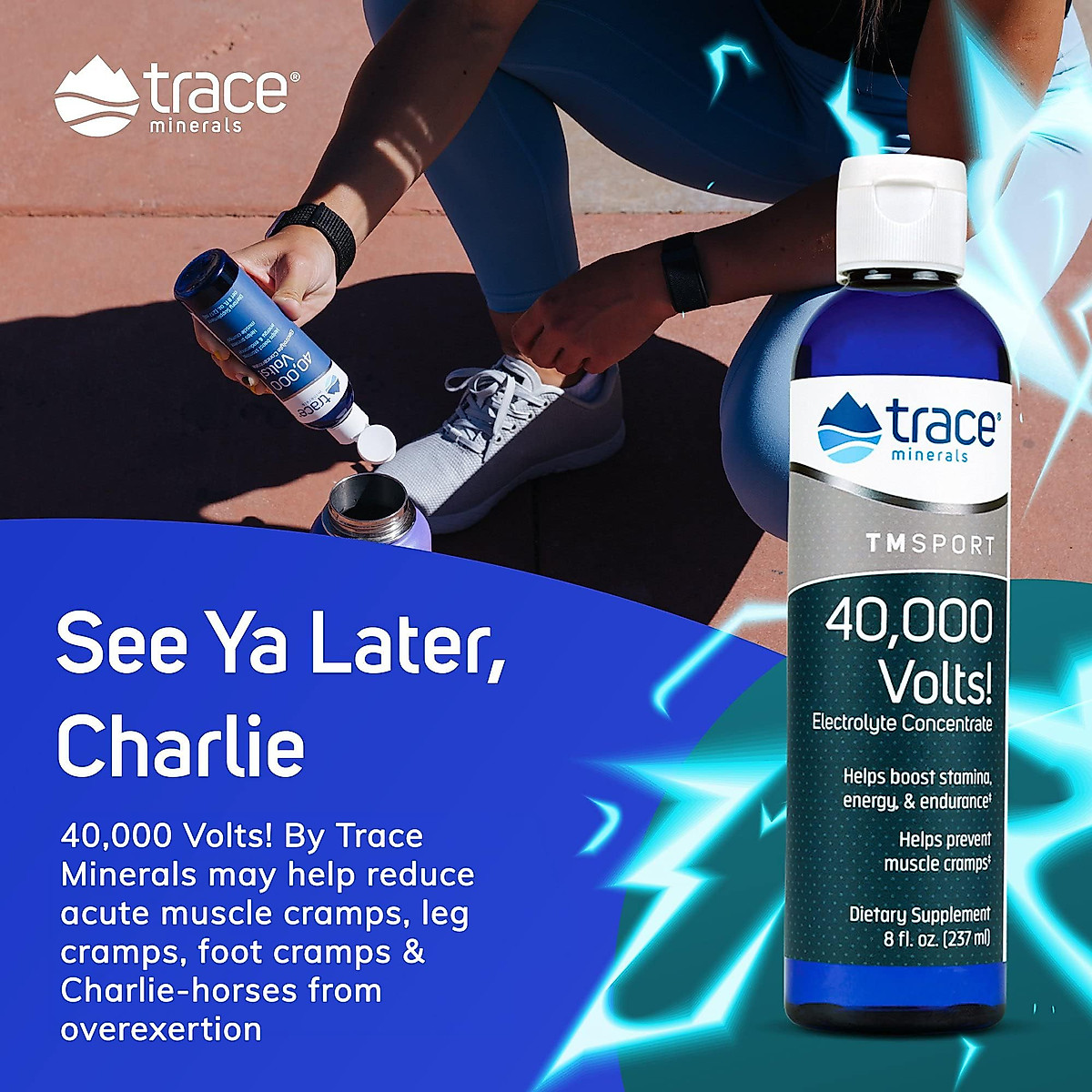 Trace Minerals | 40,000 Volts Liquid Electrolyte Concentrace Drops | Supports Normal Body Hydration and Muscle Function | Ionic Minerals, Magnesium, Potassium | 48 Servings (Pack of 1)