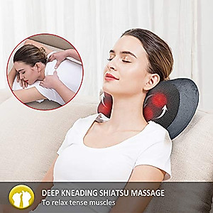 CooCoCo Shiatsu Neck Massager Pillow with Heat, Neck and Back Massager, Gifts for Women/Men/Mom/Dad,Pillow Massager for Neck and Back,Shoulders