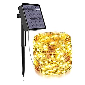 Solar String Lights Outdoor,240 LED Total&80 Ft Ultra Long Solar Light with 1200mAh Battery Backup,8 Modes Solar Fairy Lights for Garden Patio Yard Party Decoration (1Pack- Warm White)