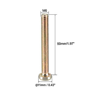 uxcell M6x50mm Furniture Screw Hex Socket Machine Screws Zinc Plated Fasteners Bolts Full Thread Carbon Steel 10Pcs