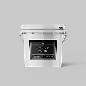 4.5kg/10 lb Pearled Candle Sand in Bulk Bucket +200 Wicks Included for Wedding Decor, Scent-Free Pearled White Wax, Non-Toxic Powder, Long-Lasting 600 Hours of Burning time, Ideal for Event Planners