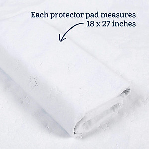 Gerber, Baby Boys and Girls Newborn Infant Baby Toddler Nursery Waterproof Barrier Bedding Crib Protector Pad, 18”x 7”, White, 2 Pack