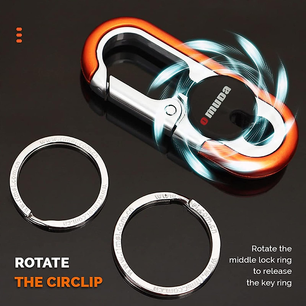 Qitiieli Men's Car Key Chain, Personalized Car Keychain for Men, Men's Metal Waistband Car Keychain, Double Ring Design, High-elasticity Buckle, Premium Car Keychain for Men