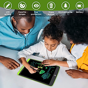 STREET WALK LCD Writing Tablet for Kids,12 Inch Colorful Educational Drawing Tablet, Erasable Reusable Electronic Writing Board, Toddler Doodle Board, Learning Toy Gift for Boys Girls Ages 3-8(Green)