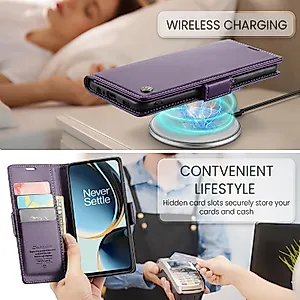 Taneny for Oneplus Nord N30 5G Case,[RFID Blocking] PU Leather Wallet Flip Folio Case with Card Holder Kickstand Shockproof Phone Cover for Oneplus Nord N30 5G 2023 (Purple)