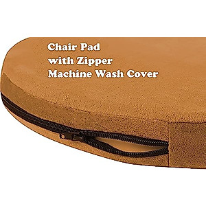 Big Hippo Chair Cushions Round Memory Foam Seat Cushion Non Slip Rubber Back Thicken Seat Cushion Soft Chair Pads for Home Office Brown (16" X 16")