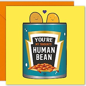 Cult Kitty To My Fave Human Bean - Funny Birthday, Best Friend All Occasion Card for Men - Thick, Premium All Occasion Card for Women, with Colourful Envelope